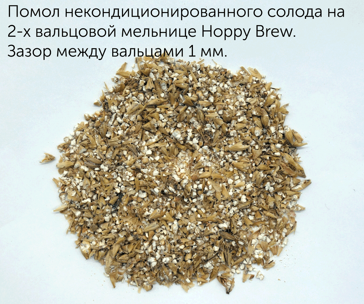 Двухвальцовая мельница/дробилка для солода Hoppy Brew с бункером и ...