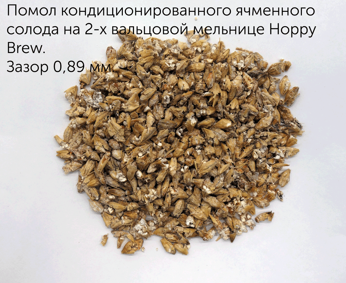 Двухвальцовая мельница/дробилка для солода Hoppy Brew с бункером и ...